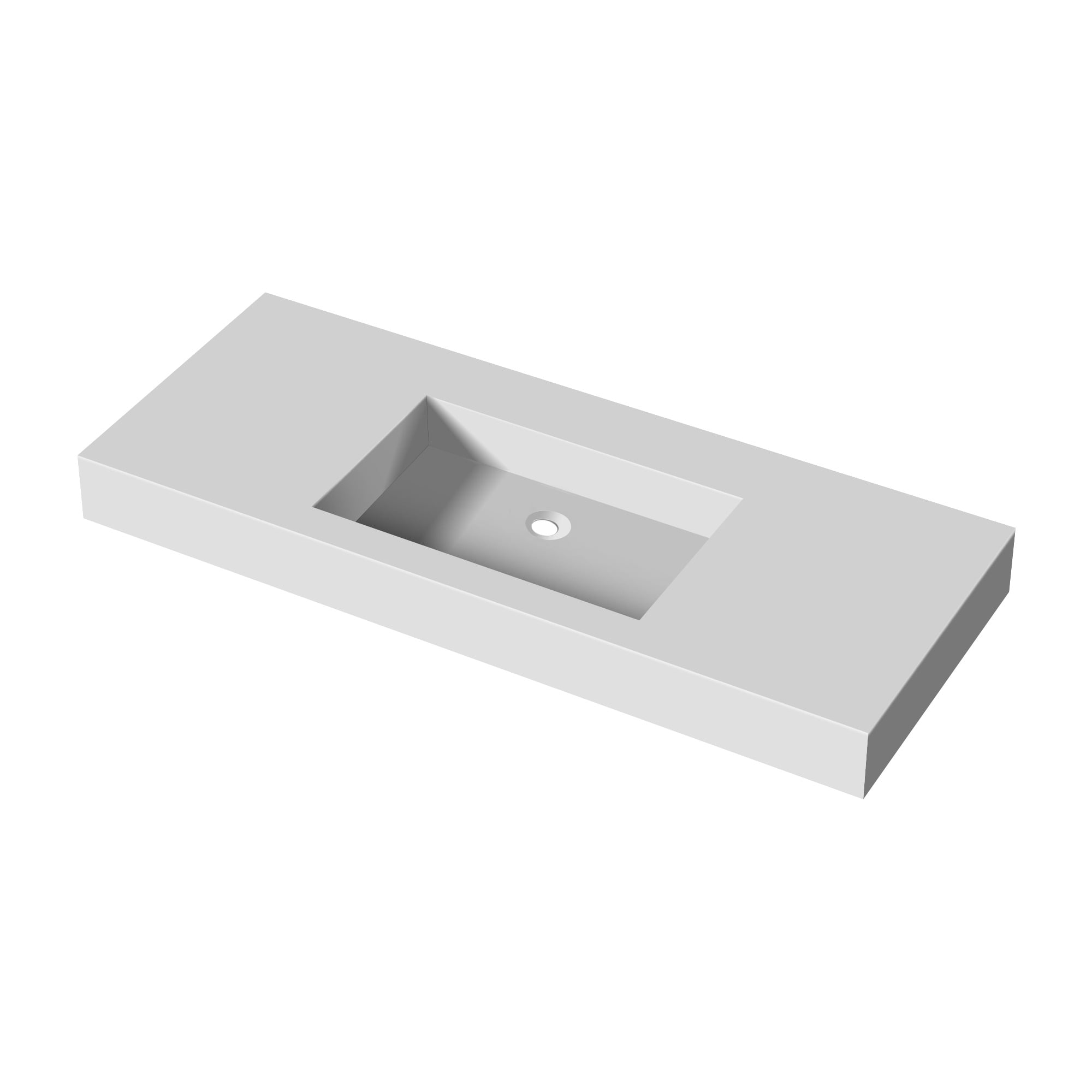 48Inch Solid Surface Single Basin With Mounting Screw White Bathroom ...