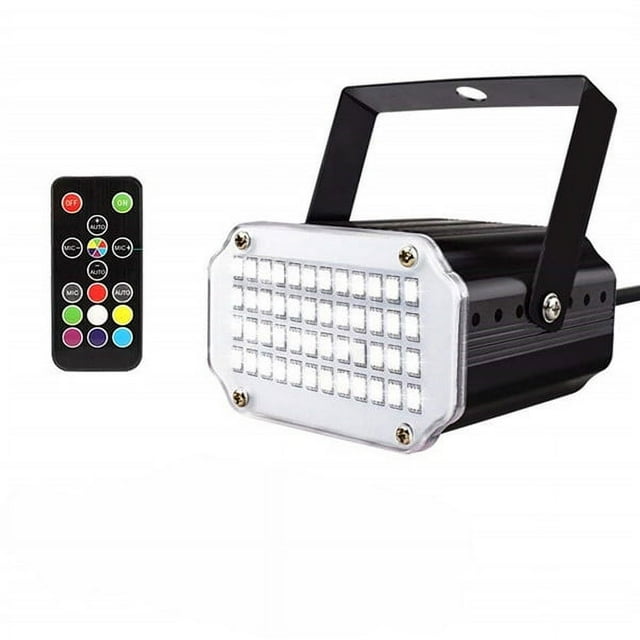 Yesurprise 48 LED 7-Color Strobe Light Indoor Remote Sound Activated ...