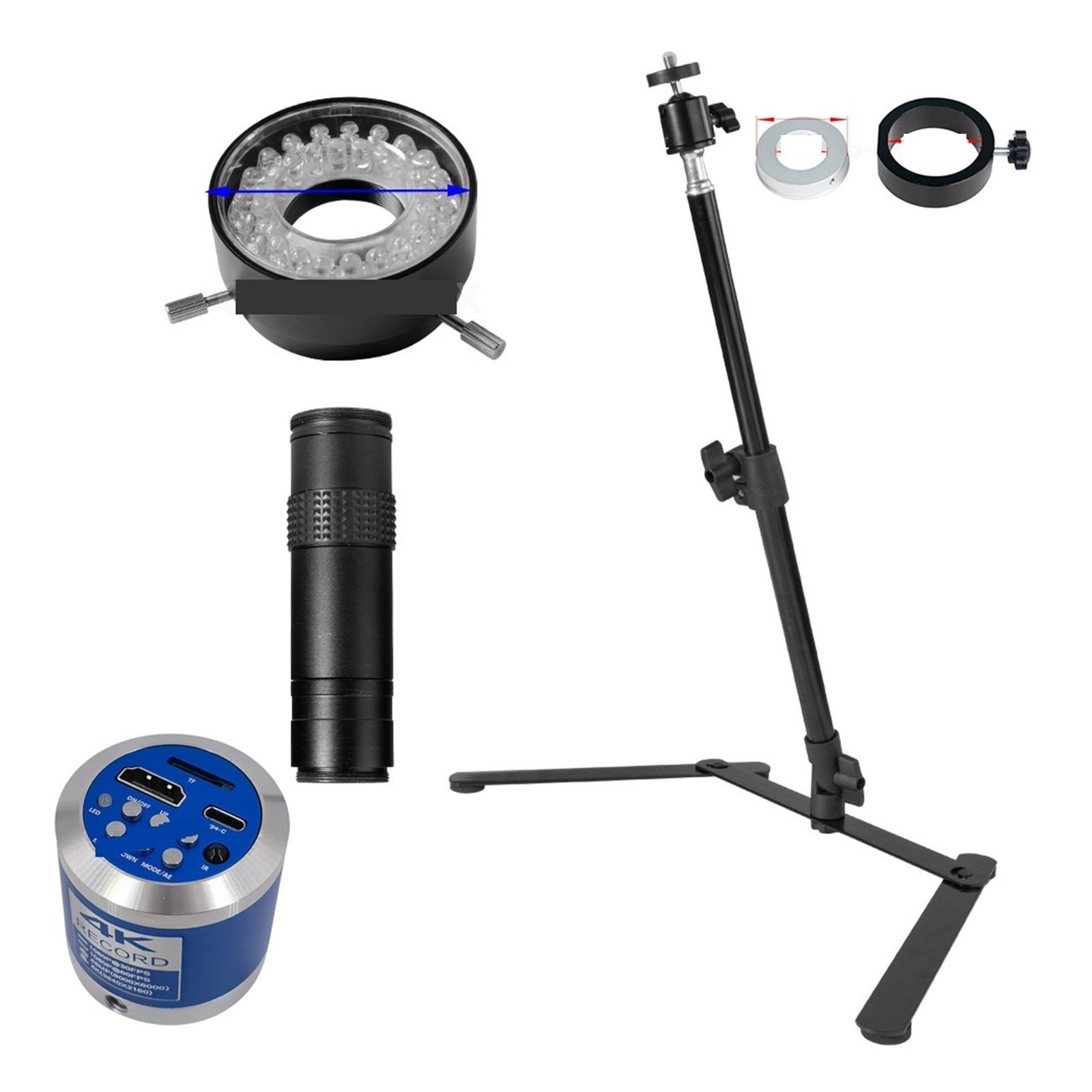 48MP 4K 1080P Industrial Video Microscope Camera 1X-130X Zoom C Mount ...