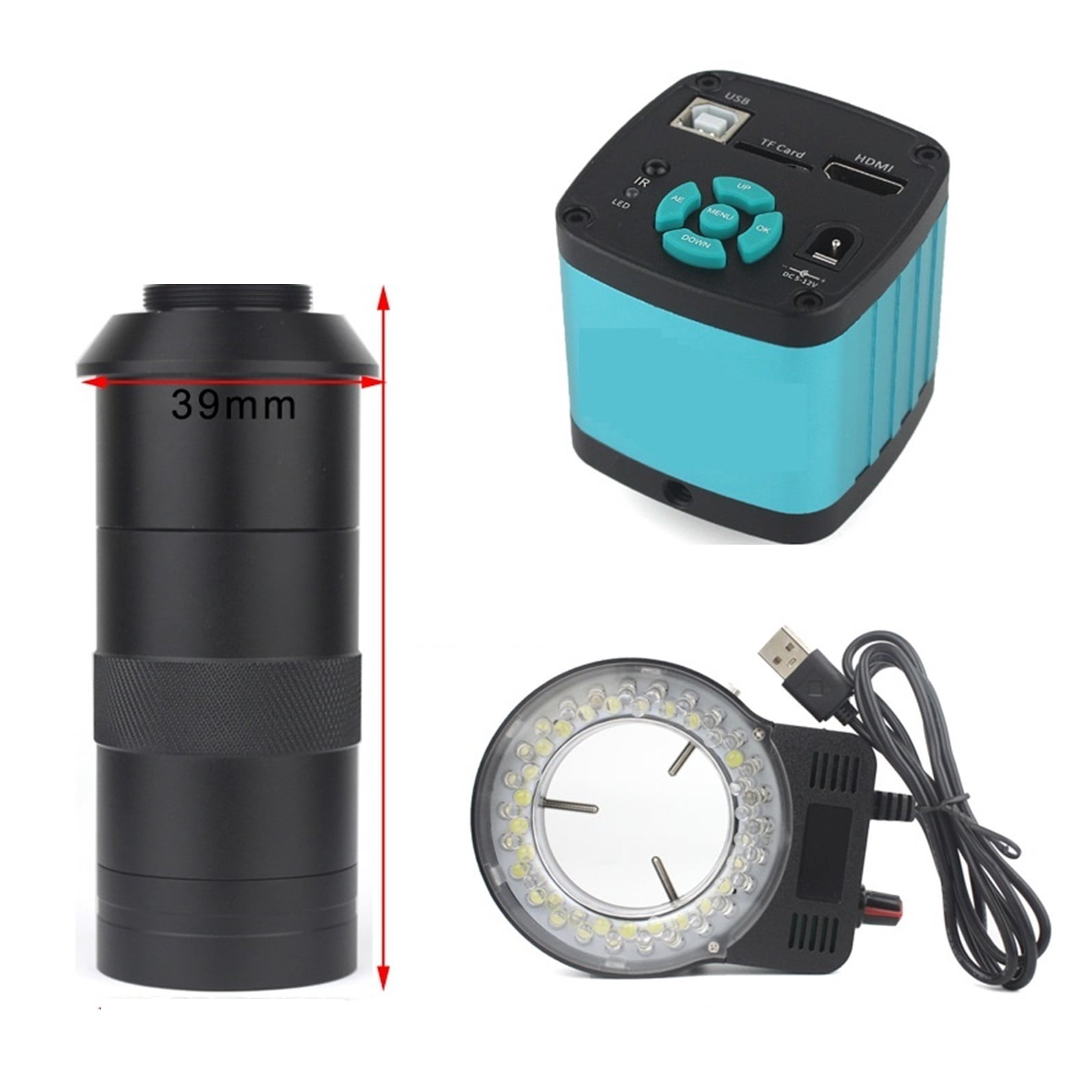 48MP 4K 2K USB Industrial Digital Video Microscope Camera + Zoom 130X C ...