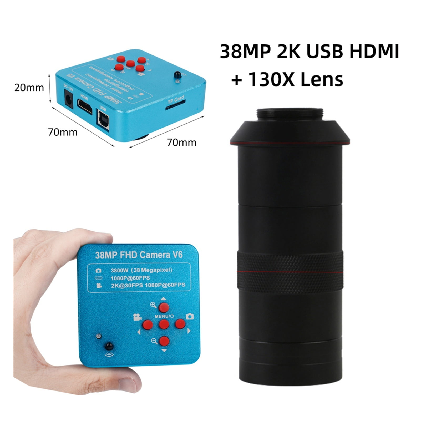 48MP Video Microscope 60FPS HDMI USB Industrial Electronic Digital ...