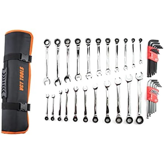 48PC Ratcheting Combination Wrench Set SAE & Metric 1/4″ to 3/4″ & 6 ...
