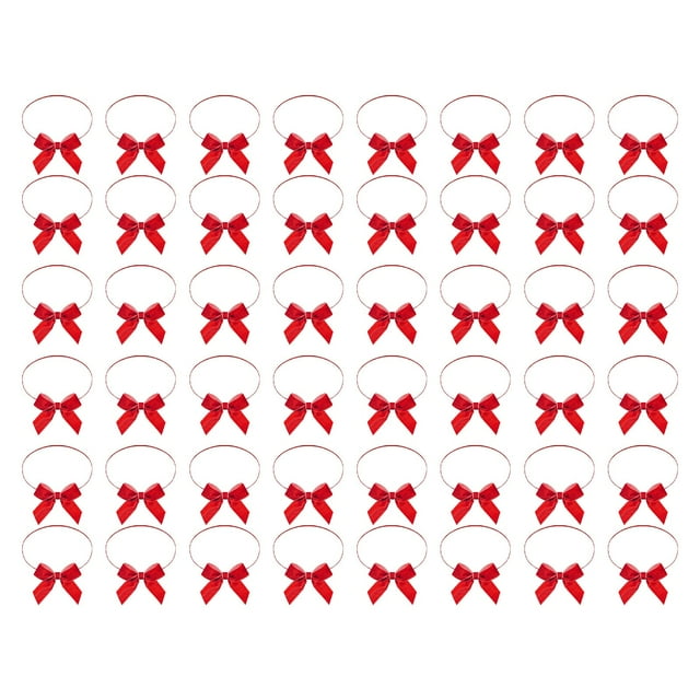 48PC Velvet Christmas Bows for Gift Wrapping Stretch Loops with Pre ...