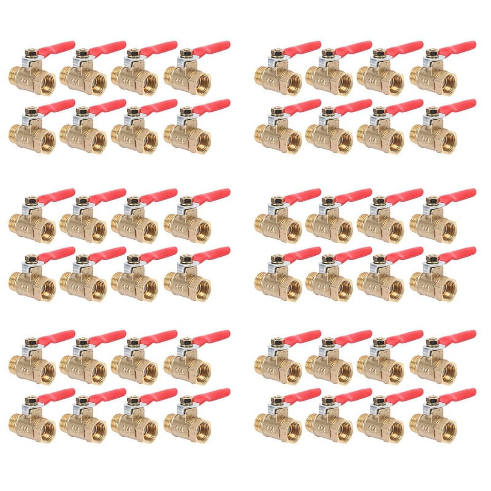 48PCS 1/4 Inch Heavy Duty Brass Valve Shut Switch Male and Female NPT ...