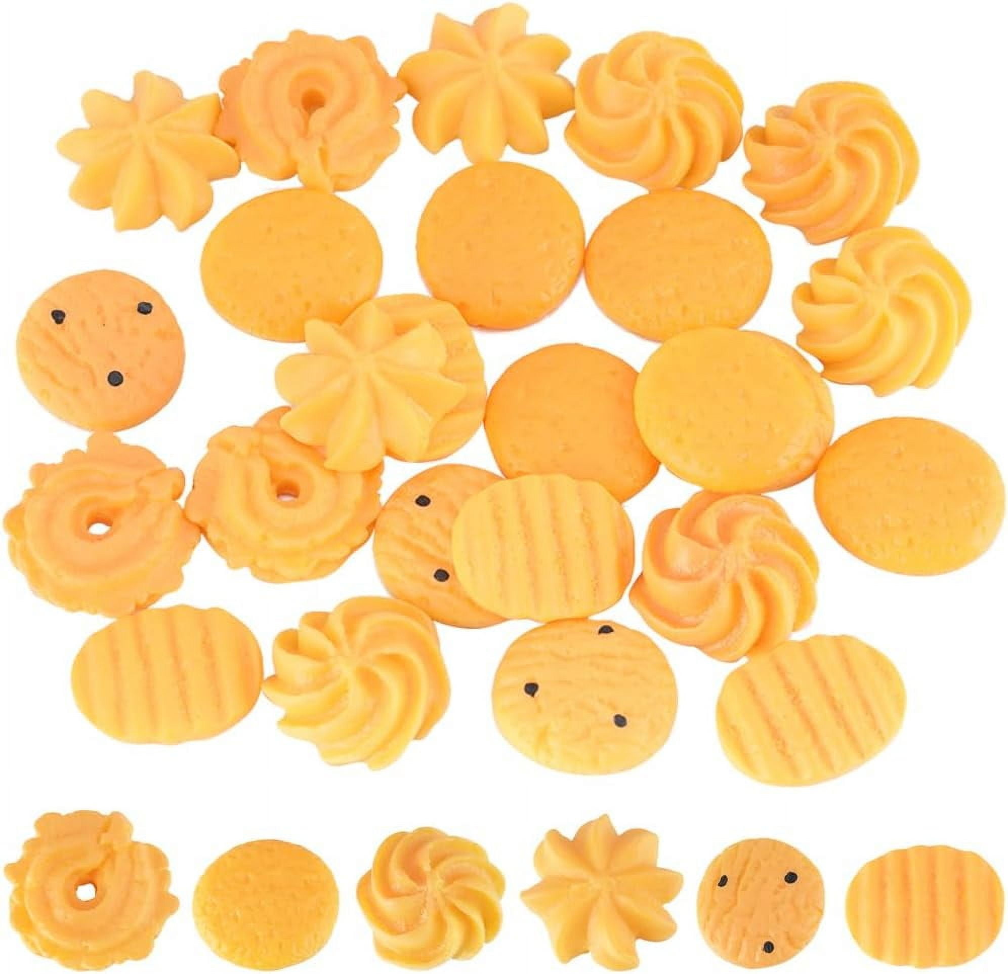48PCS 6 Styles Artificial Cookies Simulation Dessert Fake Mini Food ...