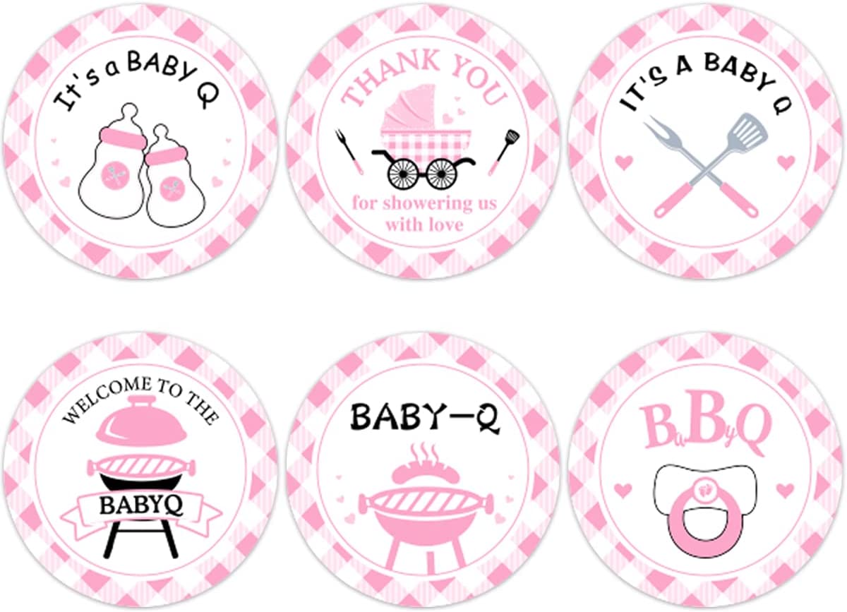 48PCS BBQ Baby Shower Stickers, BBQ Baby Shower Decorations for Girl ...
