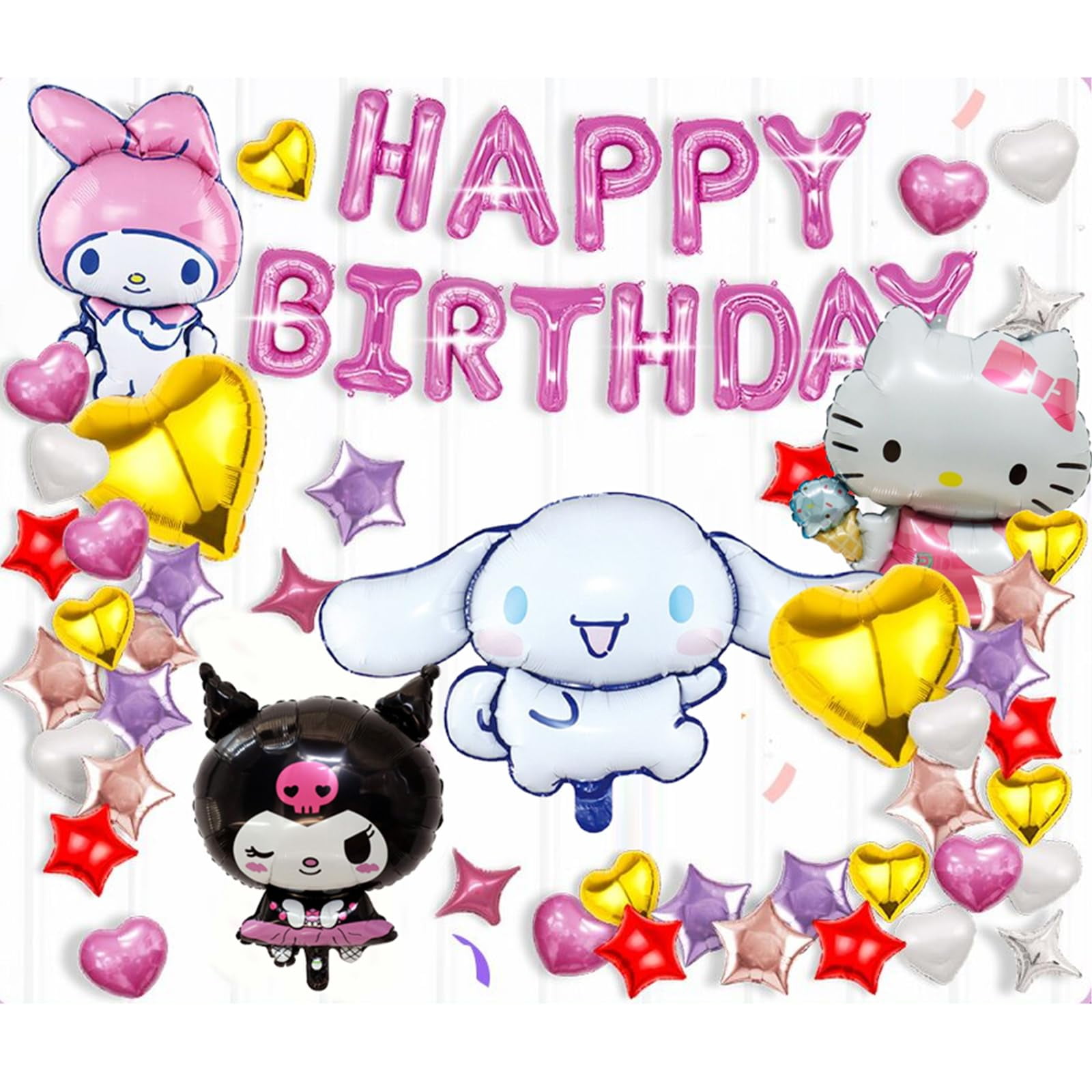 48PCS Cute Anime Party Decorations, Birthday Party Supplies, Including ...