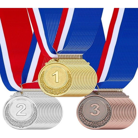 48PCS Gold Silver Bronze Award Medals 3 Colors Zinc Alloy Medals with ...
