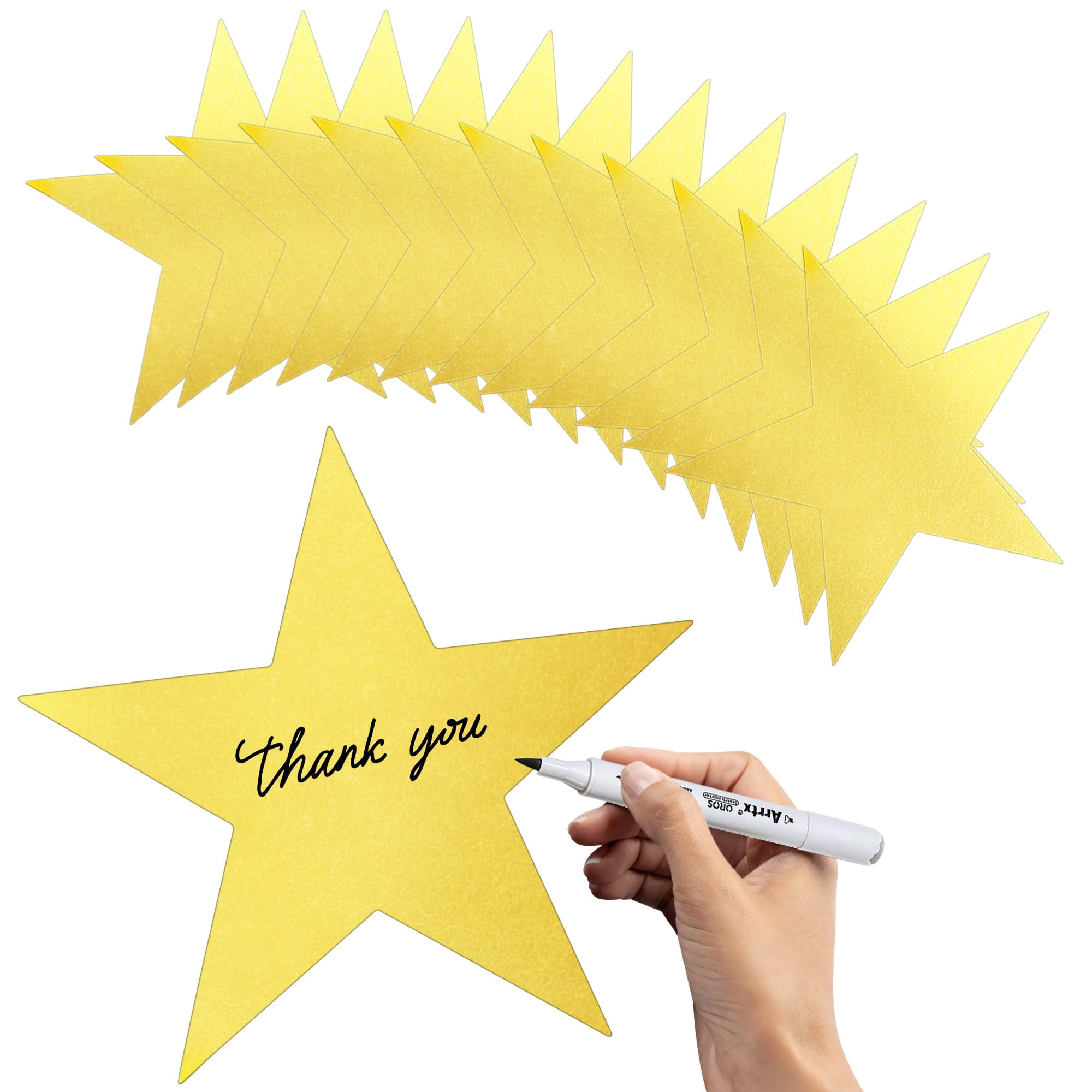 48PCS Gold StarEGSC Cutouts, 11 Inch Large Double Printed Paper Stars ...