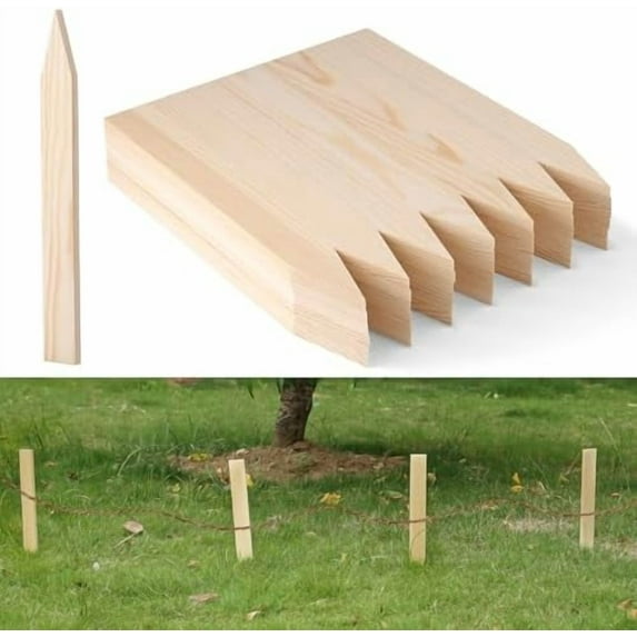 48PCS Grade and Survey Stakes 12 Inch Wooden Garden Grading Stakes ...