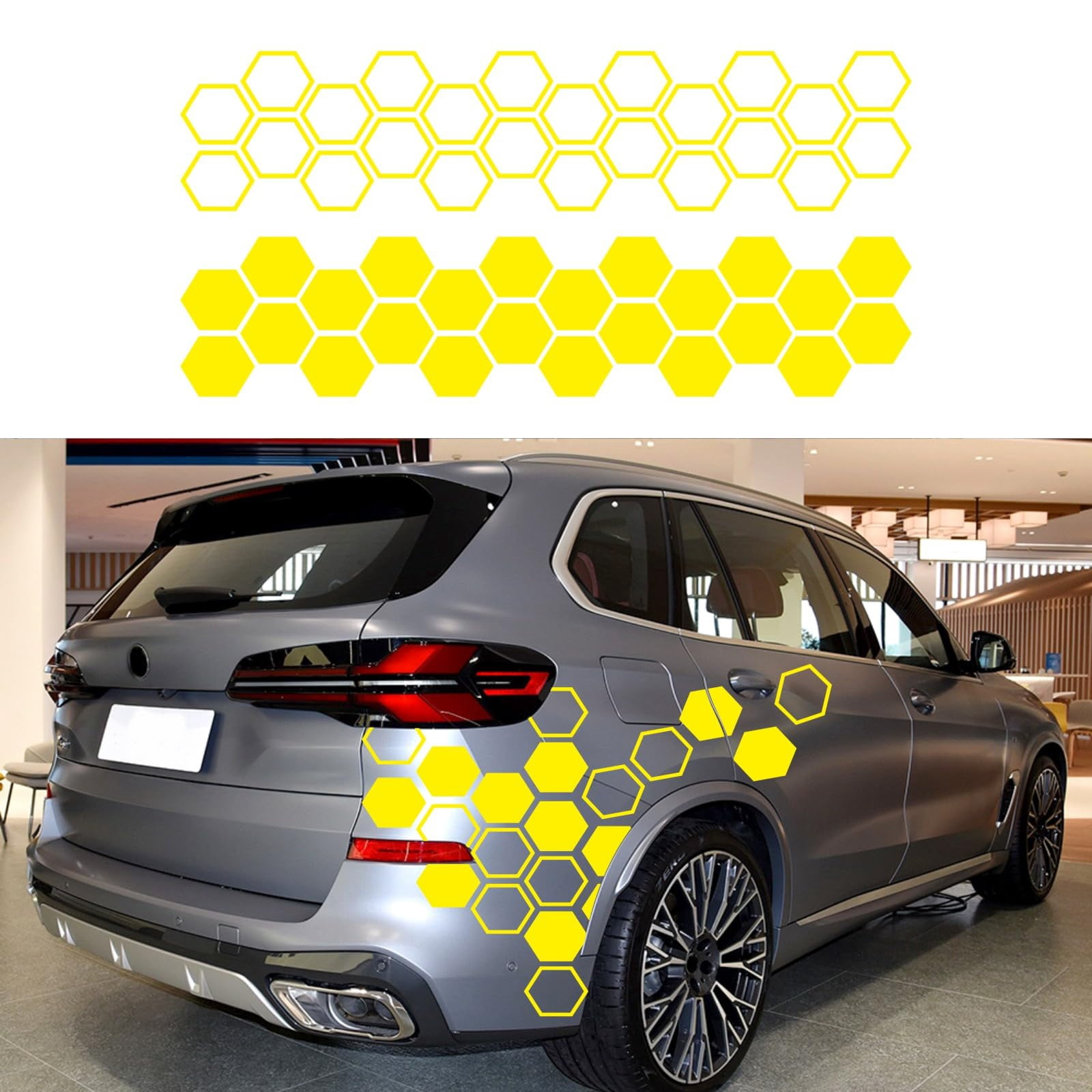 48PCS Grid Graphics Car Sticker Cellular Graphics Sticker for Car SUV ...