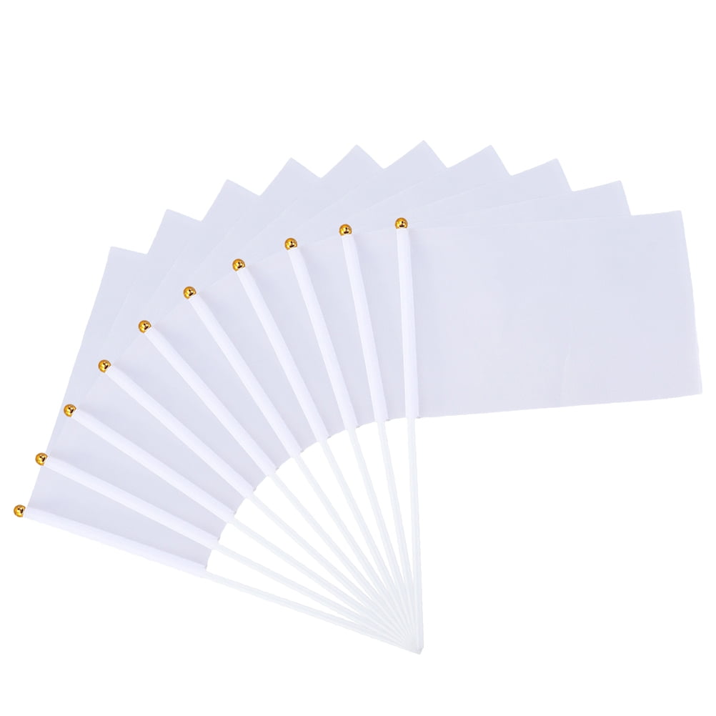 48PCS Hand Held White Flags for Party Sports Clubs Festival Events DIY ...