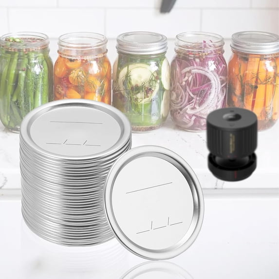 48PCS Mason Jar Lids for Wide and Regular Mouth Jars, No Date Reminder ...