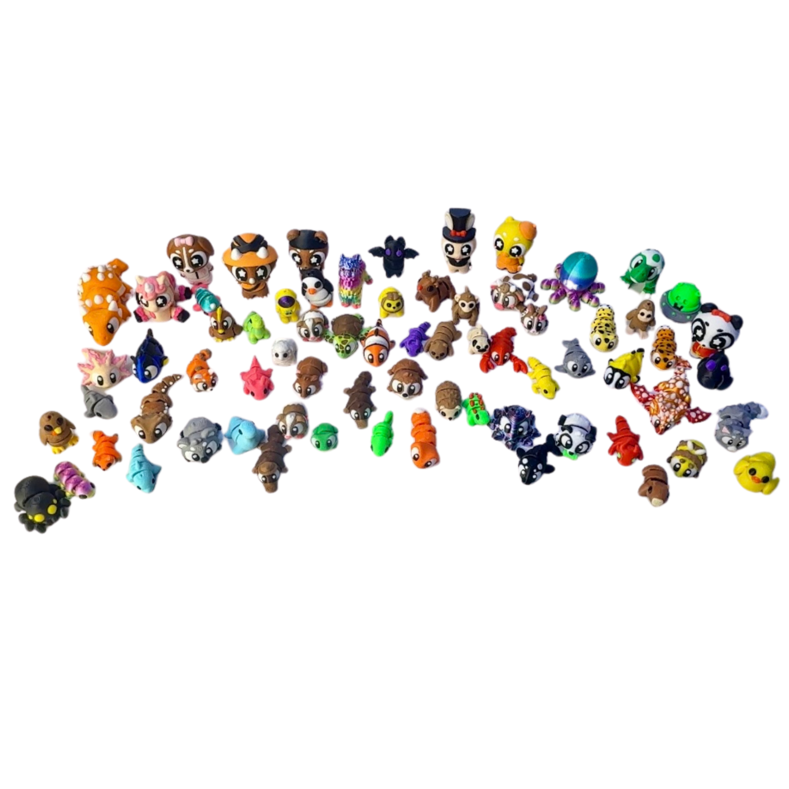 48PCS Mini 3D Printed Animals Set, Pocket Pets Fidget Toys Articulated ...