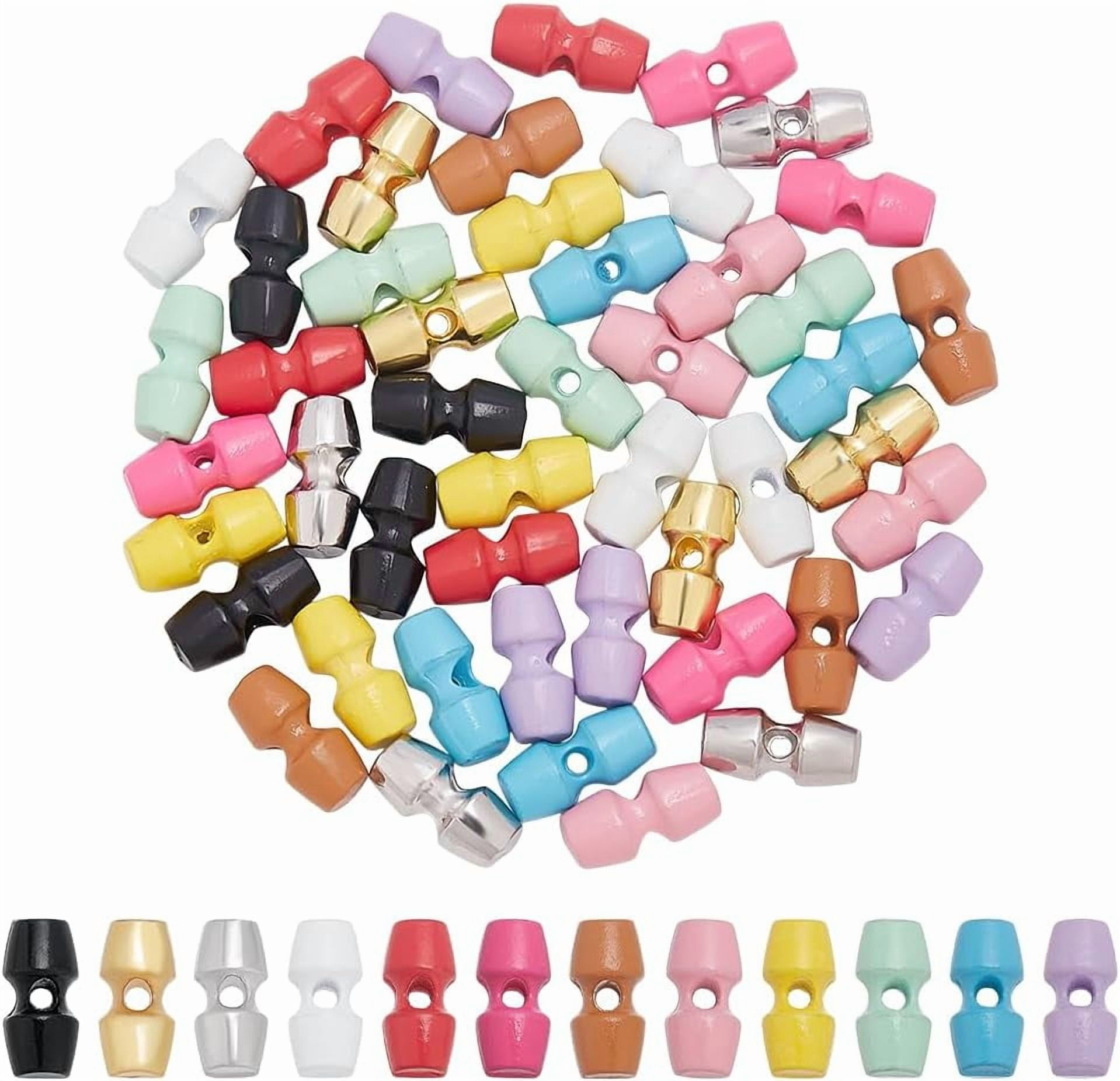 48PCS Mini Alloy Toggle Buttons 0.39inch 1-Hole Horn Toggle Button 12 ...