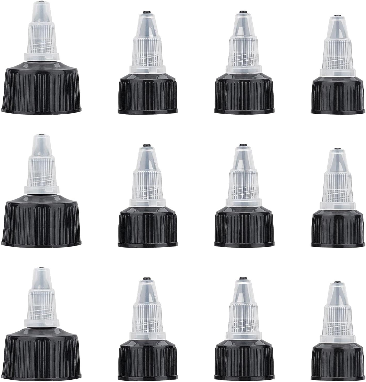 48PCS Natural Twist Bottle Cap Black Squeeze Bottle Replacement Caps ...