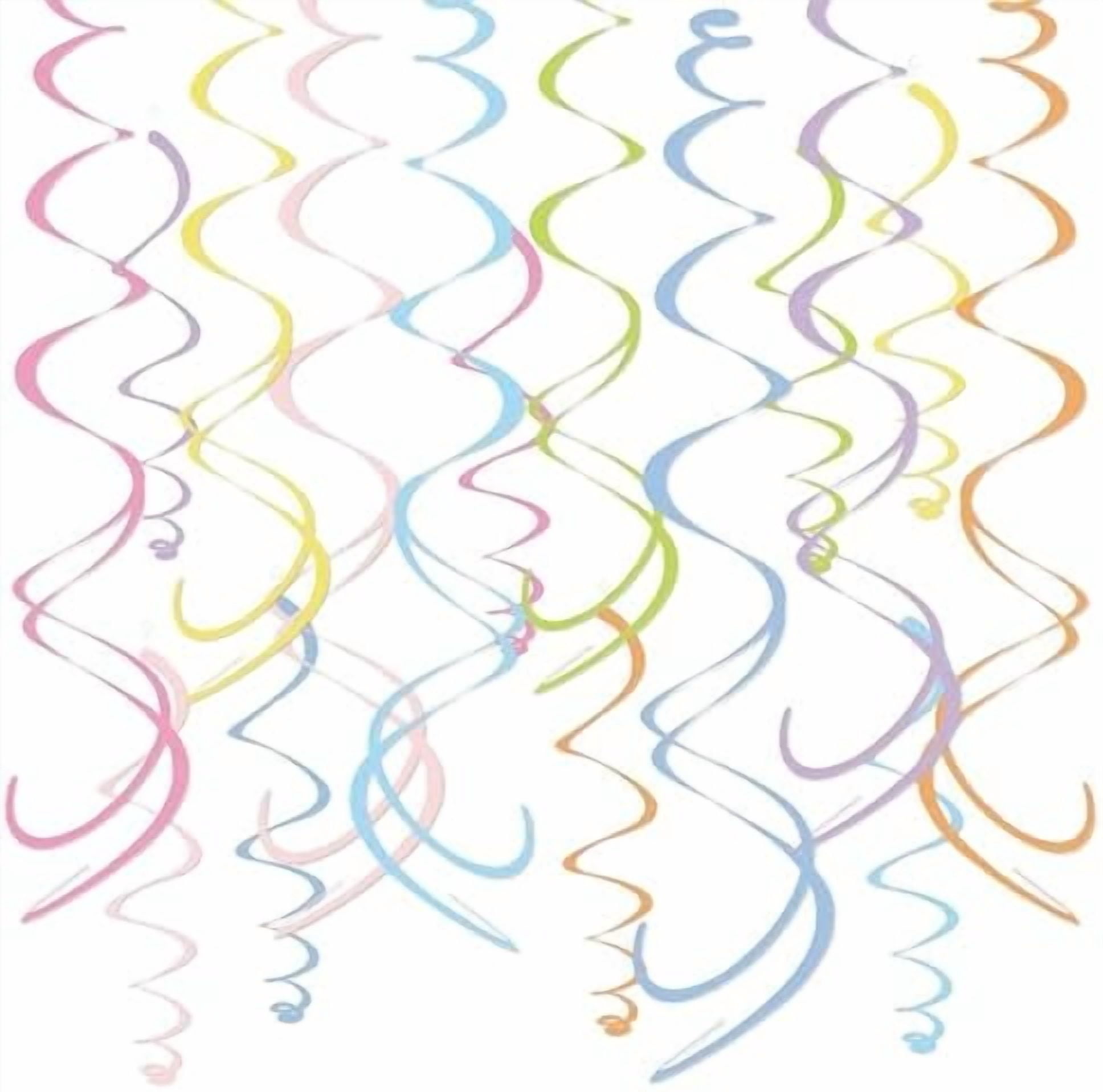 48PCS Pastel Paper Swirl Decorations Hanging Ceiling Streamers for ...