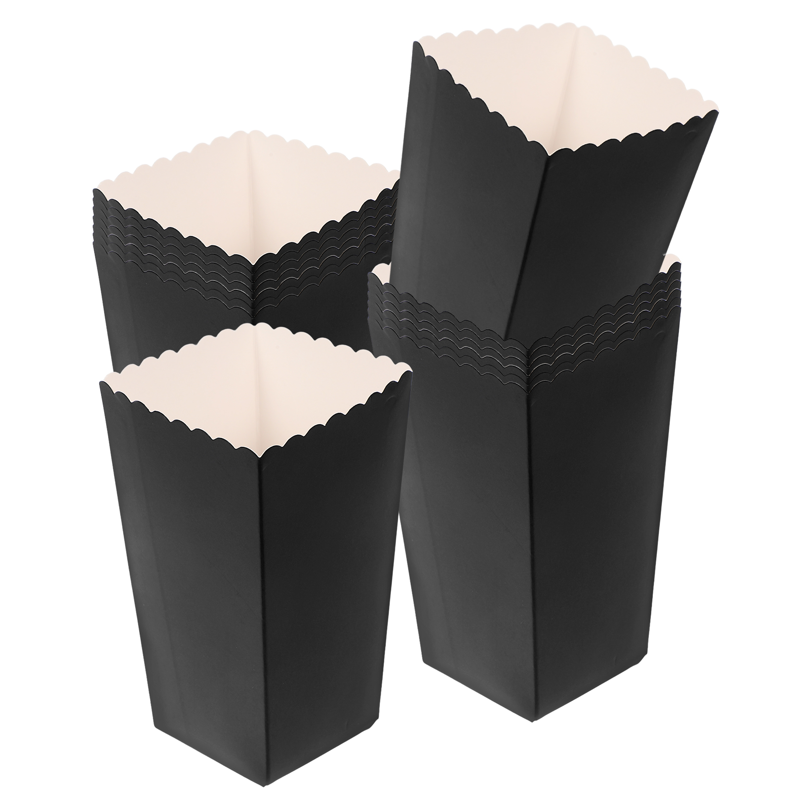 Black Paper Popcorn Boxes for Wrapping with Large Capacity and Stylish ...