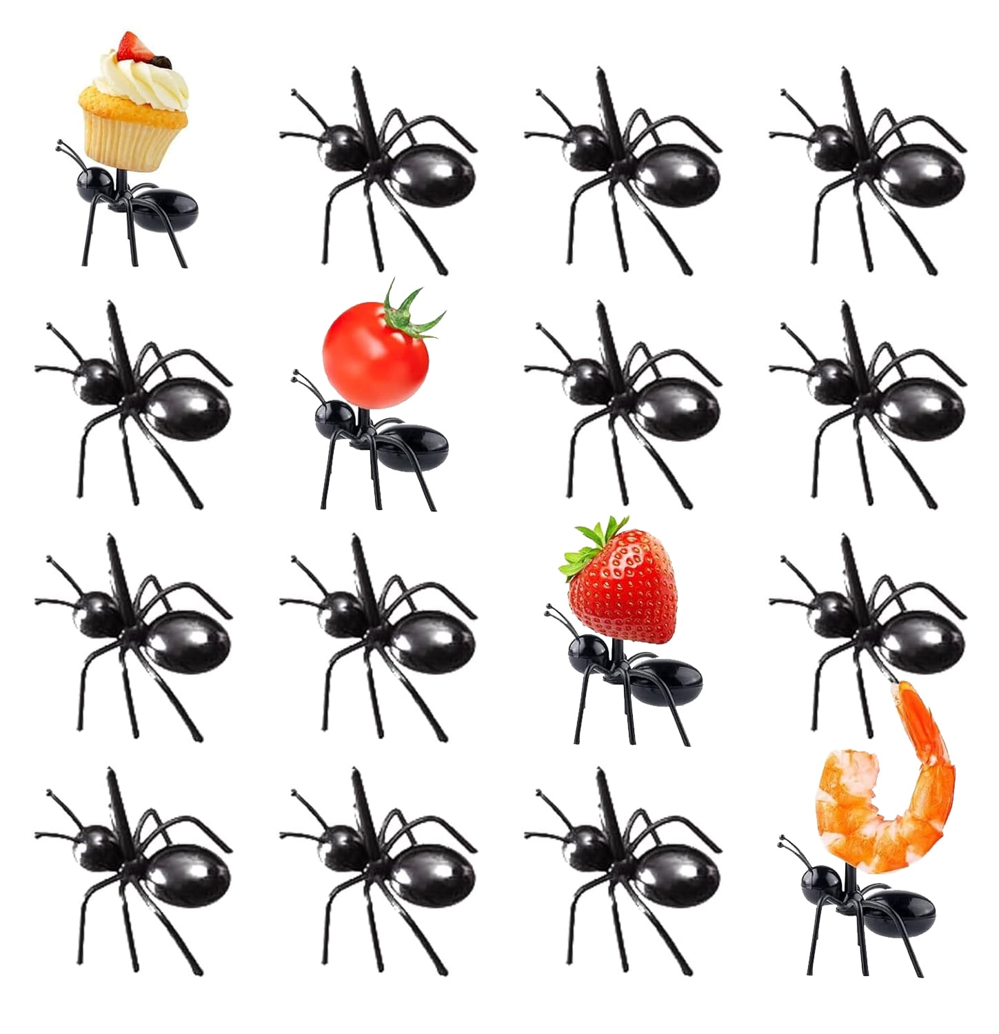 48PCS Reusable Ant Food Picks for Snack Cake Dessert, Ant Toothpicks ...