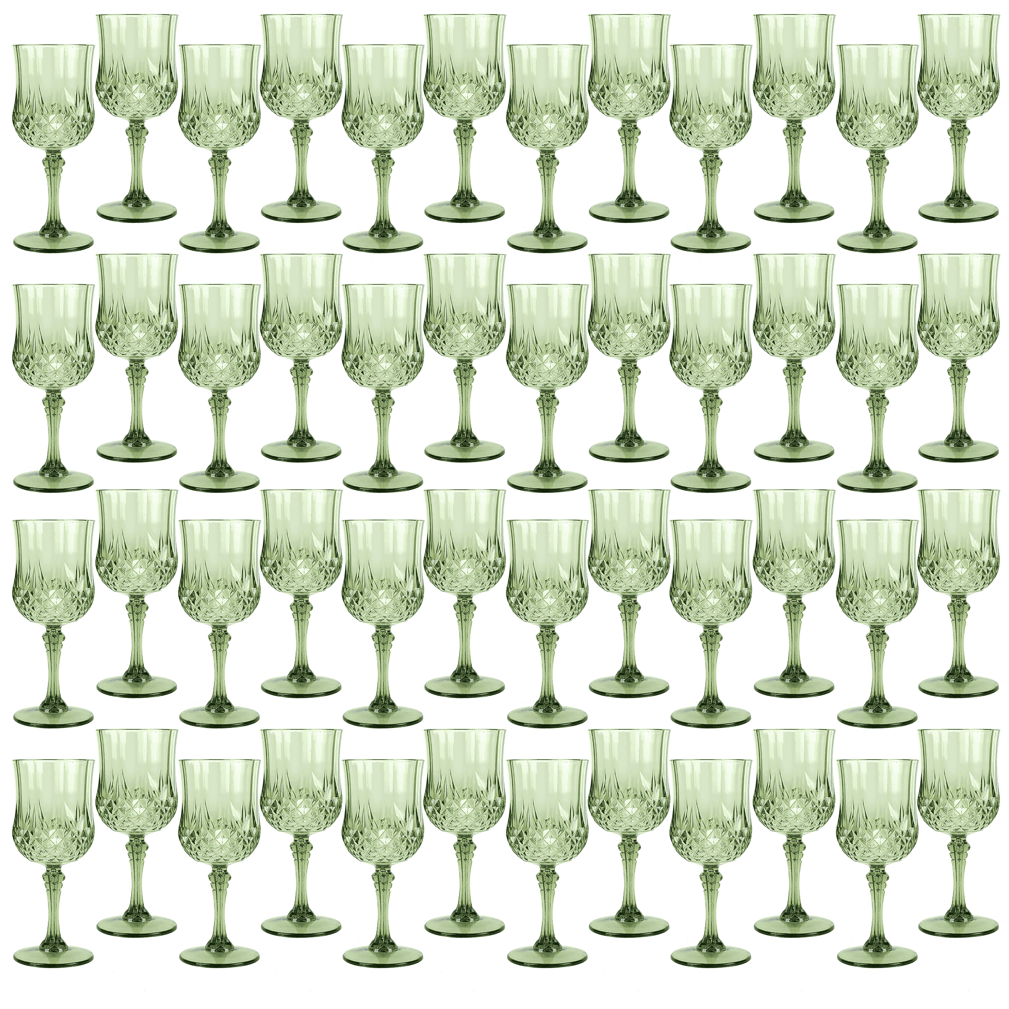 ZHURUININ Reusable Plastic Wine Glasses ，Sage Green，7oz，48Pack ...