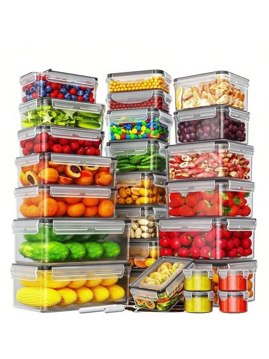 48PCS Sealed Food Storage Containers with Lids - Leak-Proof Microwave ...