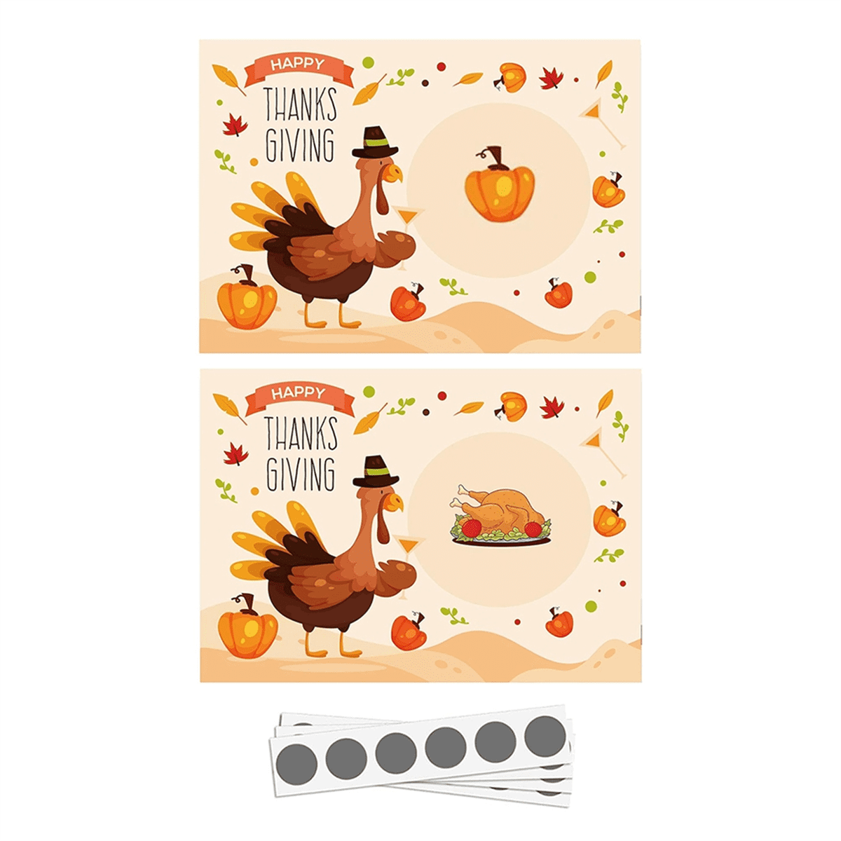 48PCS Turkey Scratch Cards, Thanksgiving Scratch Cards, for Happy ...
