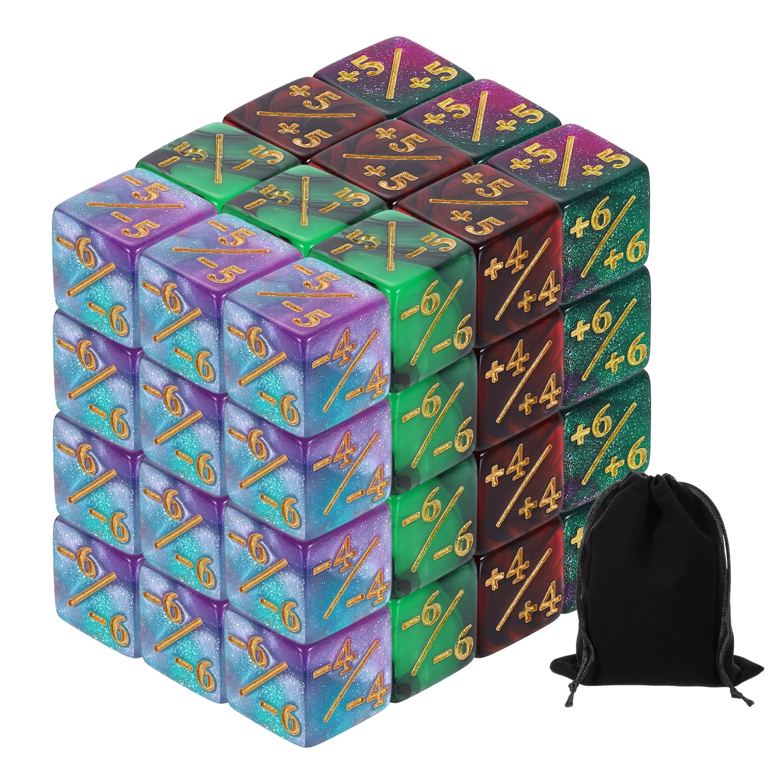 48Pack Magic Dice Counters, Acrylic D6 Life Counter Tokens Dice Set, 4 ...