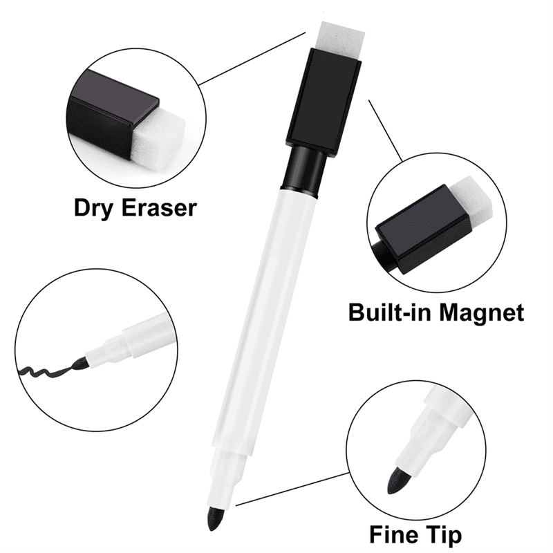 48Pack Whiteboard Markers Dry Erase Marker with Eraser Cap Black ...
