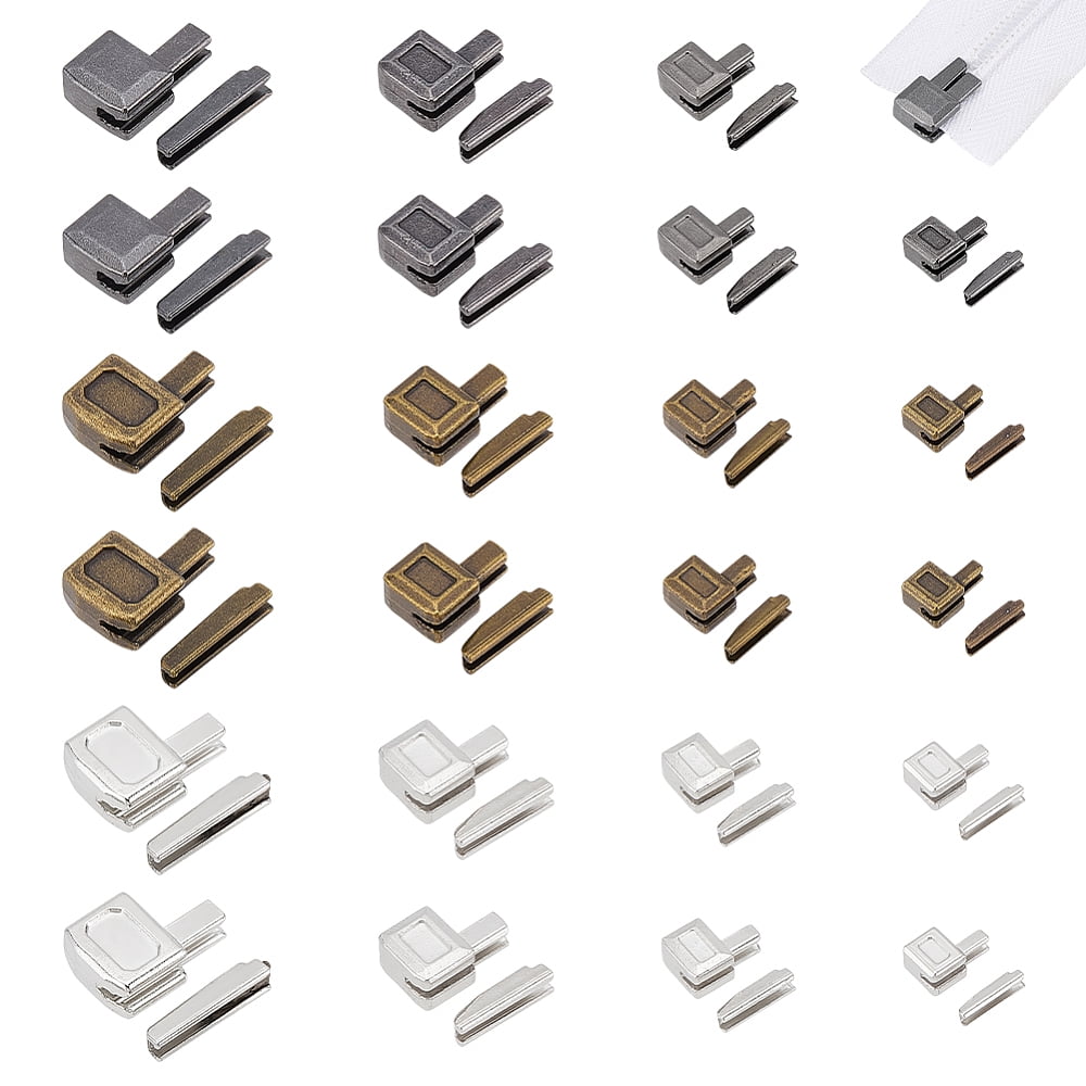 48Pcs 12 Styles Clothing Accessories Zinc Alloy Zipper Repair ...