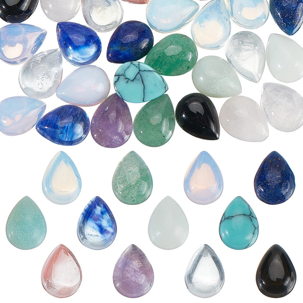 48Pcs 12 Styles Mixed Gemstone Cabochons Drop 8x6x3mm 4pcs/style for ...