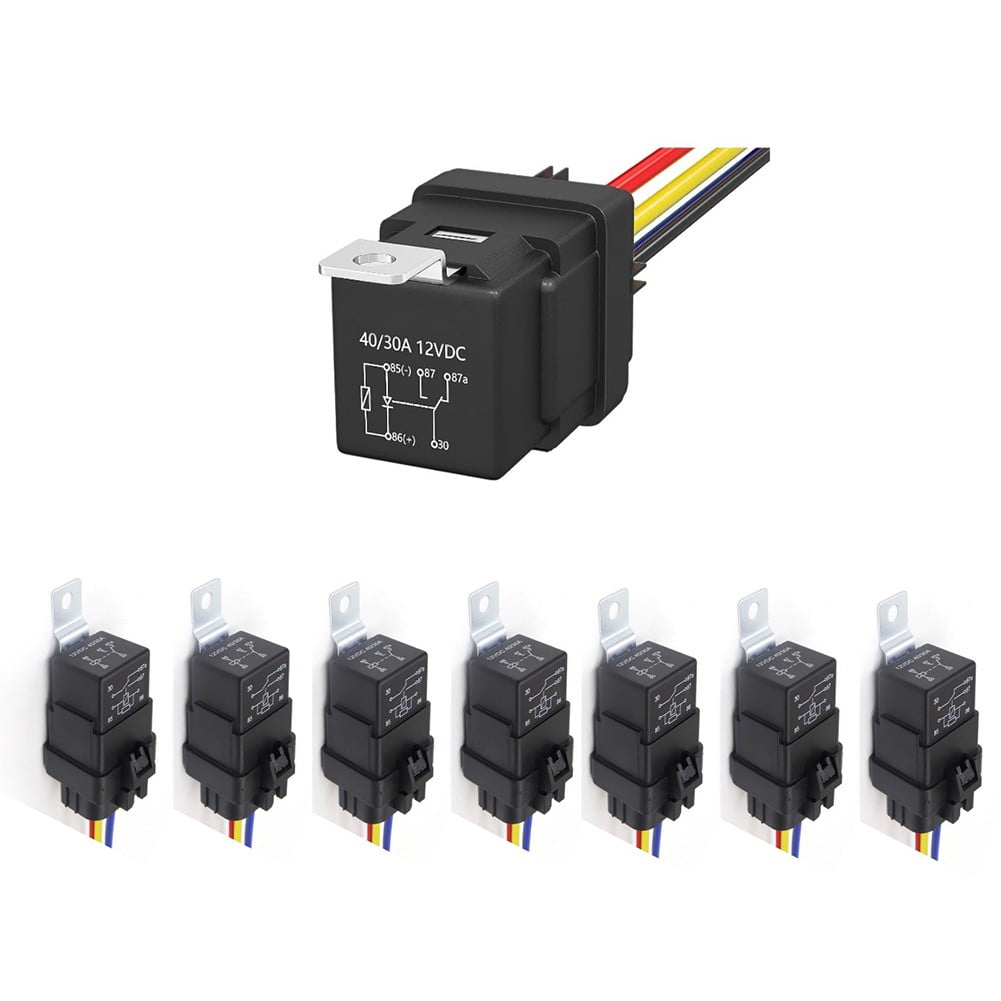 48pcs 12V Waterproof Relay Harness Socket Heavy Duty Built in Diode 5 ...