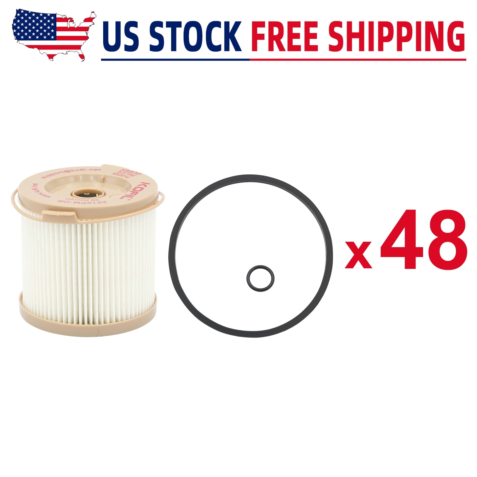 48Pcs 2010PM Fuel Filter Element, Replaces Element for 500 Series ...