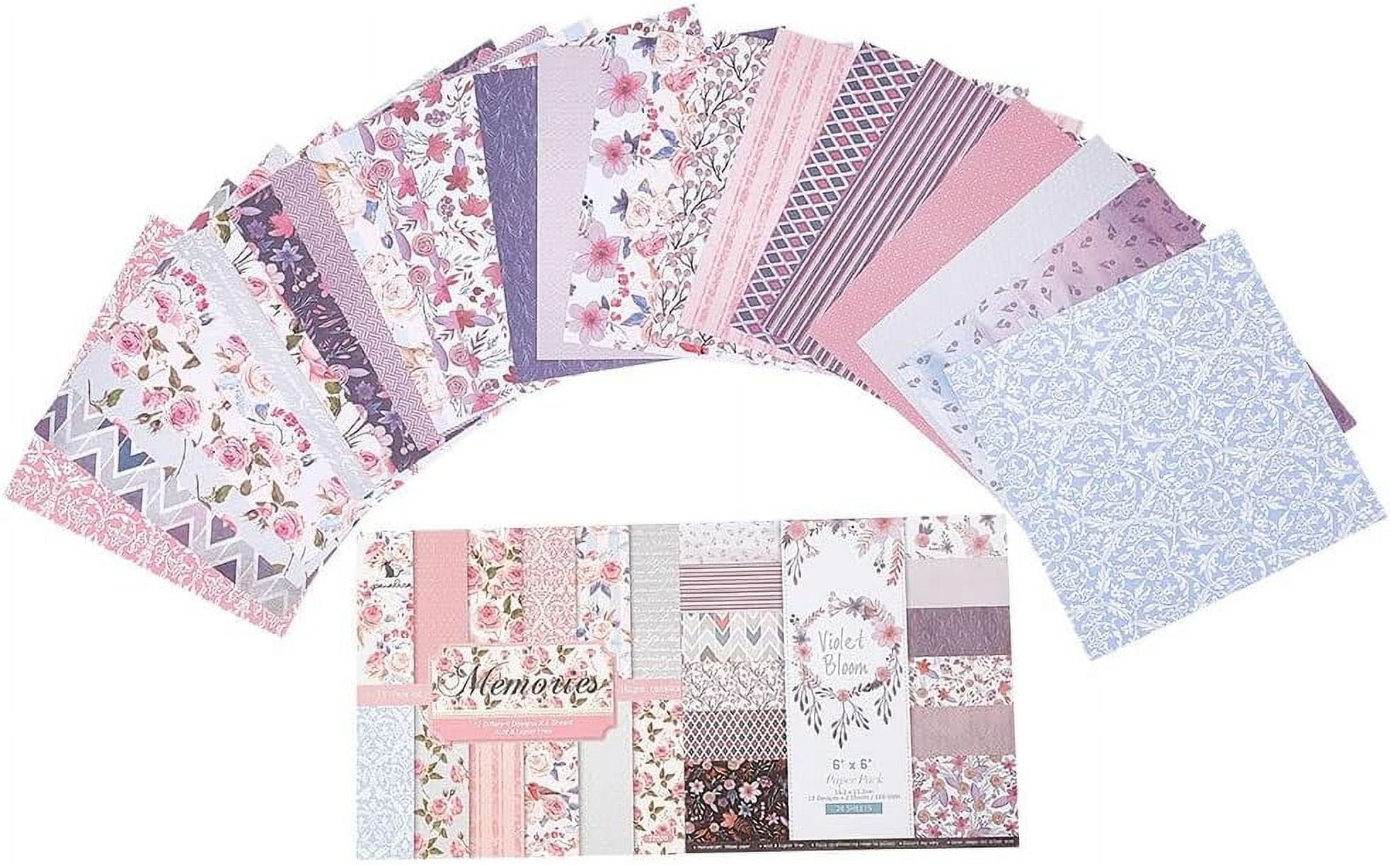 48Pcs 24 Style Scrapbook Paper Pad Flower Pattern Paper Sheets ...