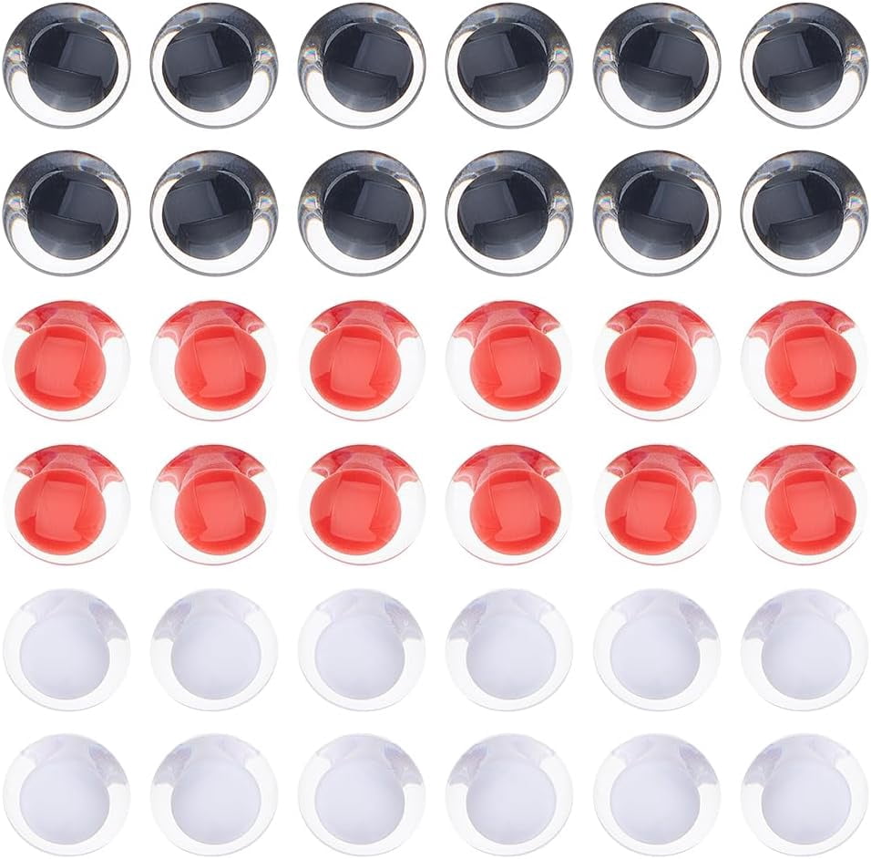 48Pcs 3 Colors Safety Eyes Crochet Eyes 3D Clear Eyes Round Craft ...