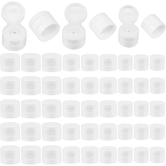 48Pcs 3 Sizes Replacement Flip-Top Dispensing Caps White Plastic Bottle ...