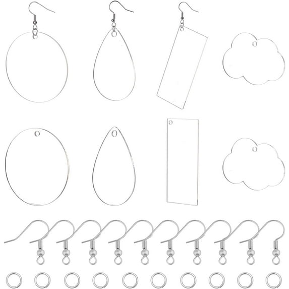 48Pcs 4 Style DIY Earrings Making Kit Unfinished Acrylic Earring ...