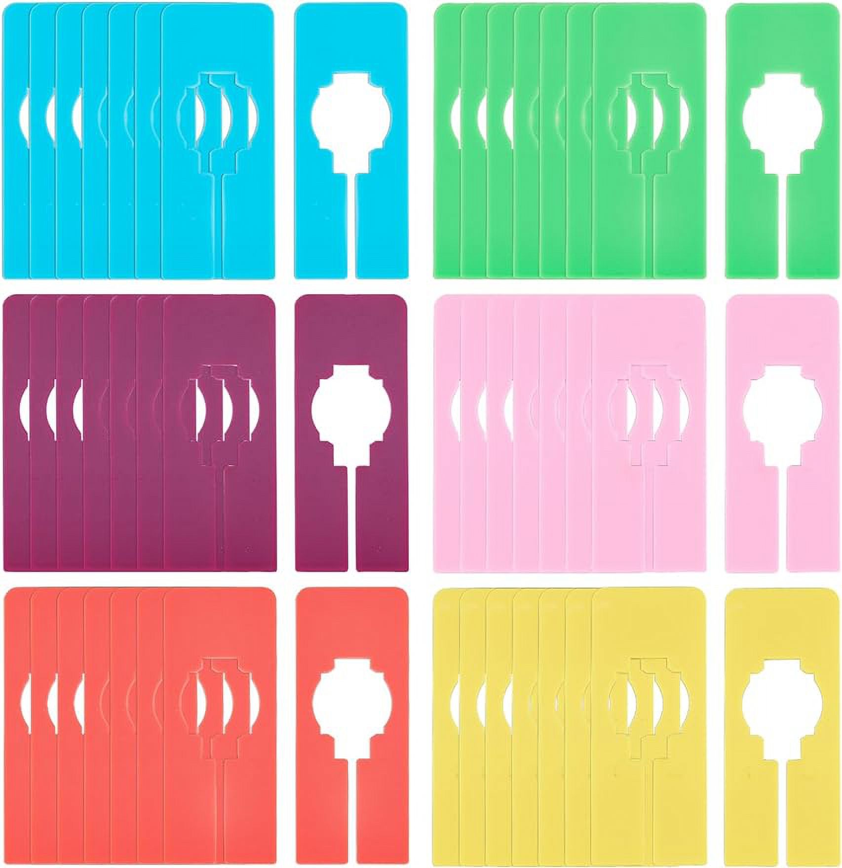 48Pcs 6 Colors Closet Rack Dividers Plastic Rectangular Clothing Hanger ...