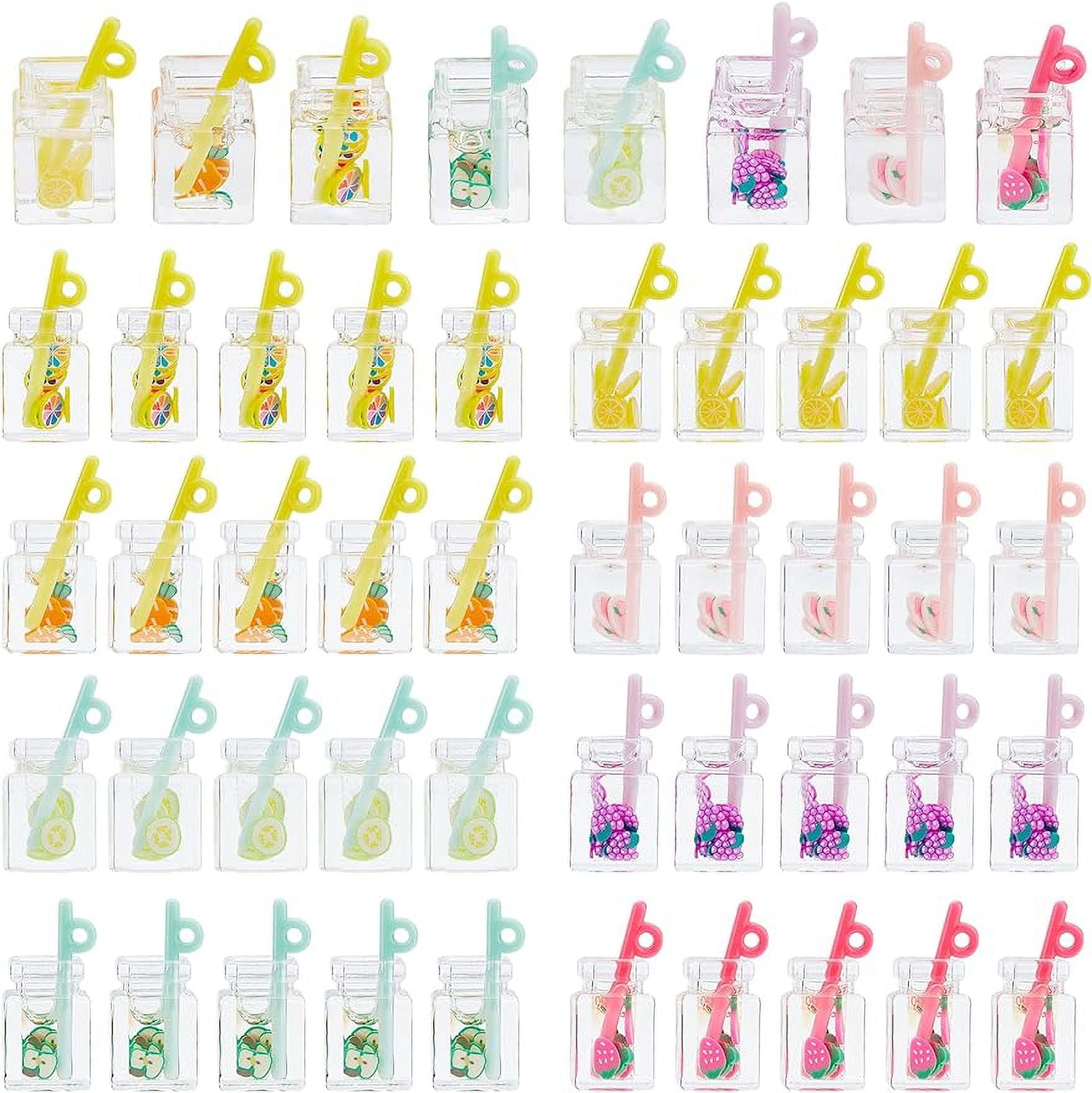 48Pcs Boba Keychain kit Mini Fruit Drink Cup Bottle Keychain Accesories ...