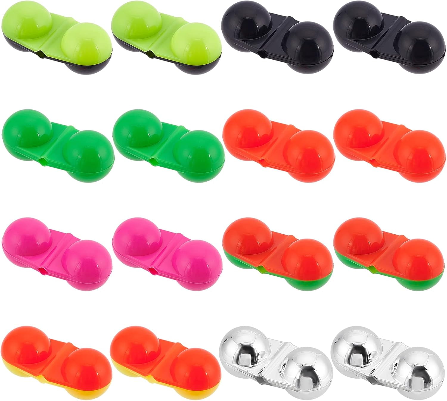 48Pcs 8 Colors Double Rattle Sea Fishing Attractor Inline Portable ...