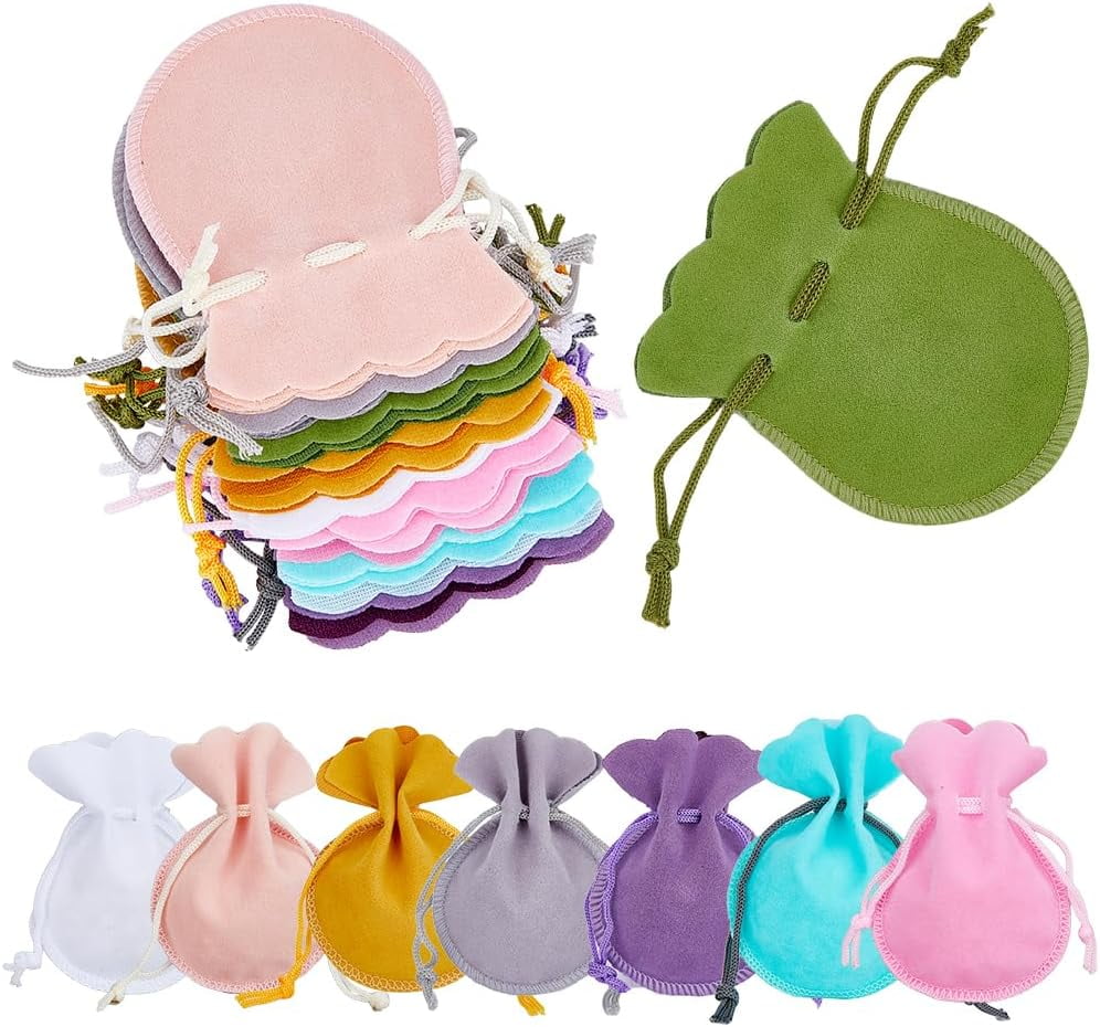 48Pcs 8 Colors Small Velvet Drawstring Pouches Drawstring Jewelry Pouch ...