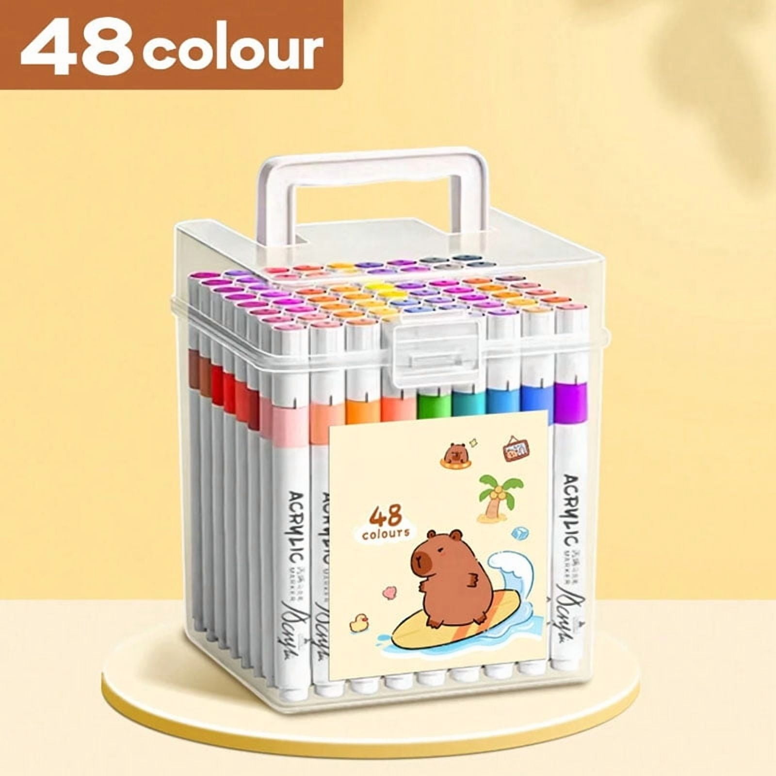 48Pcs Acrylic Markers Art DIY Graffiti Pens Colorful Painting ...