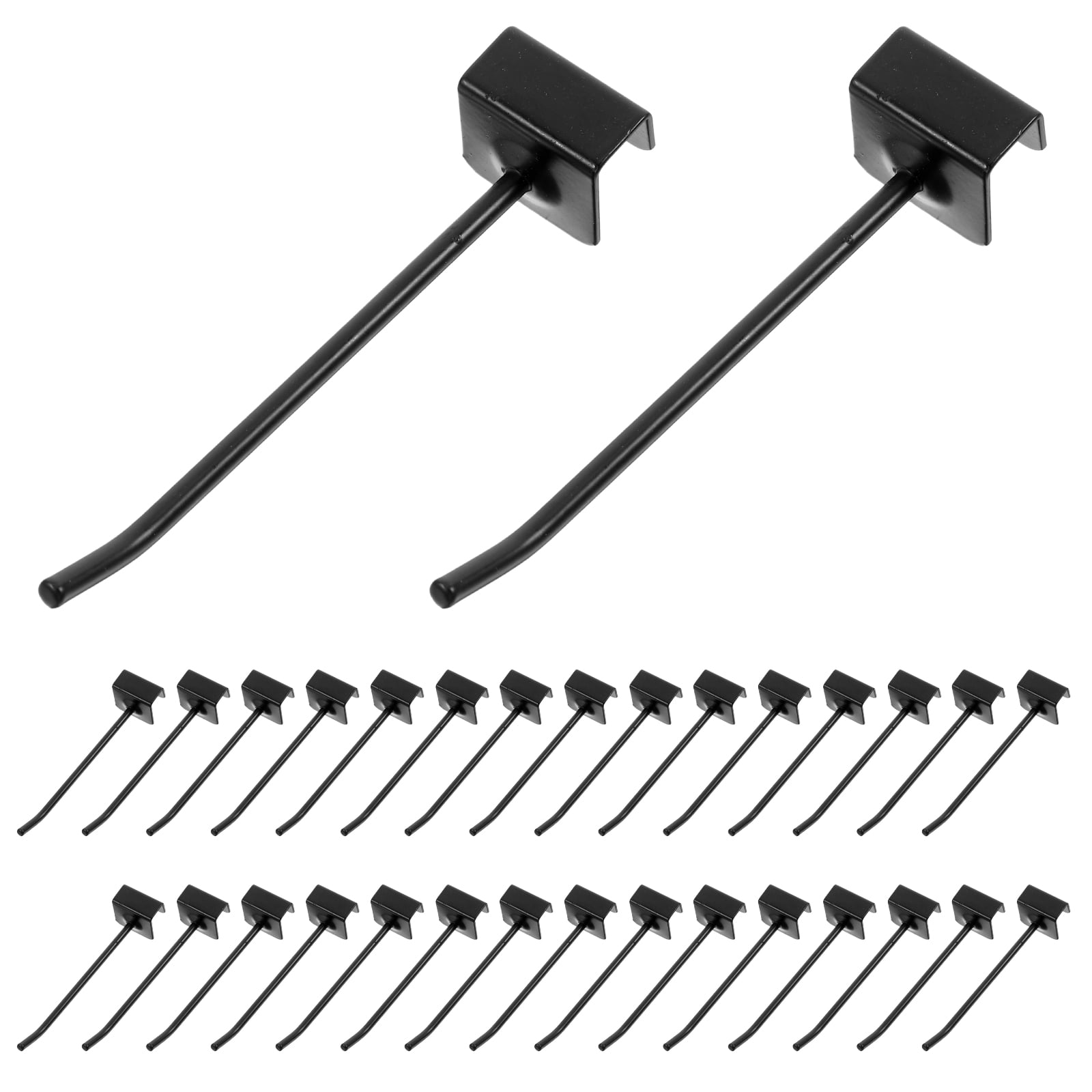 48Pcs Black Powder Coated Square Tube Hooks for Slat Wall Panels Ideal ...