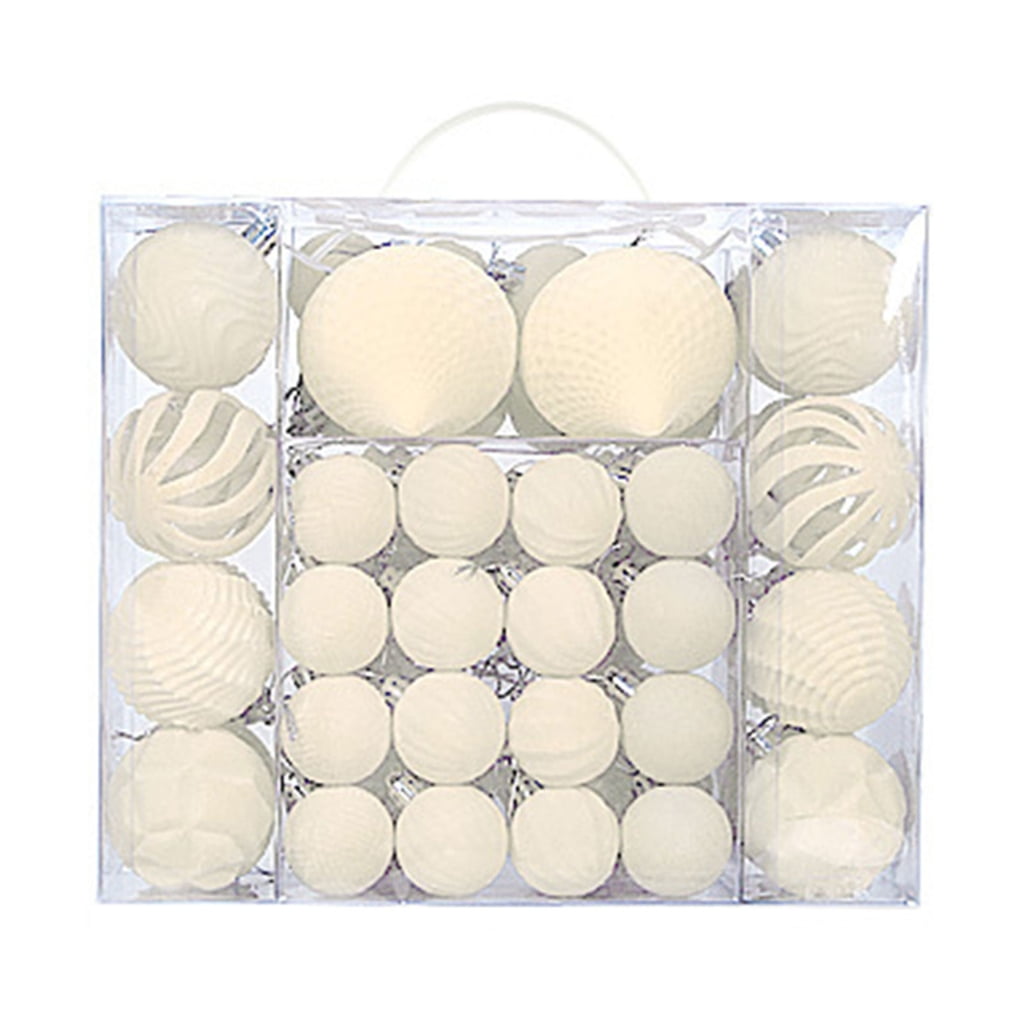48Pcs Christmas Baubles Velvety Ball Hanging Ornament for Christmas ...