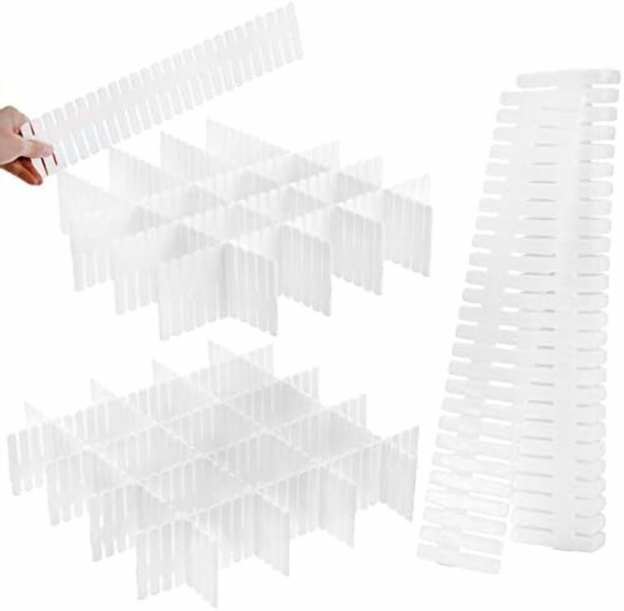 48Pcs Drawer Dividers, Adjustable DIY Grid Divider White Storage ...