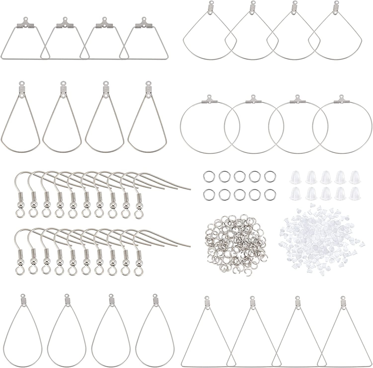 48Pcs Earring Making Kit Beading Hoop Earring Finding Component ...