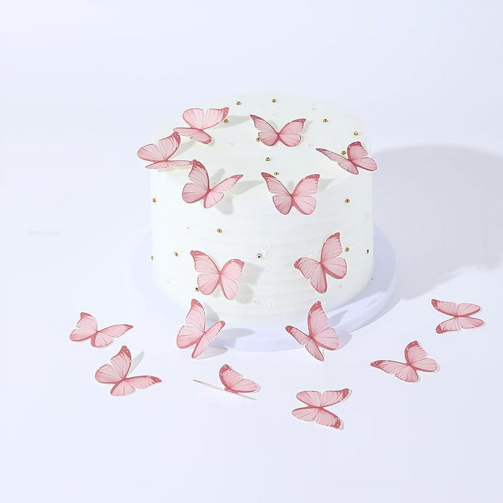 48Pcs Edible Butterflies for Cake Decorating Wafer Paper Butterfly ...