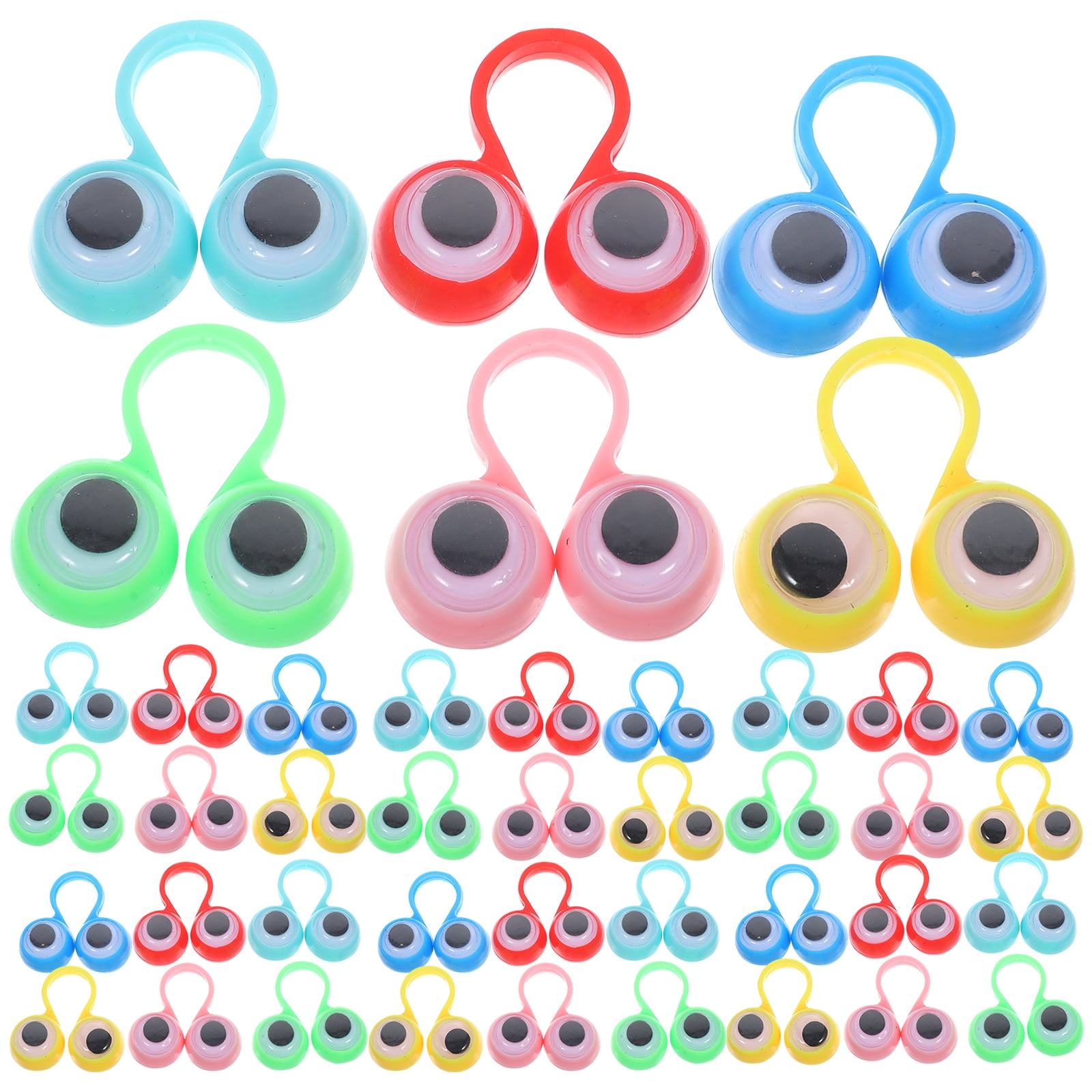 48Pcs Eye Finger Puppets Googly Eyeball Rings Party Favor Toys Assorted ...