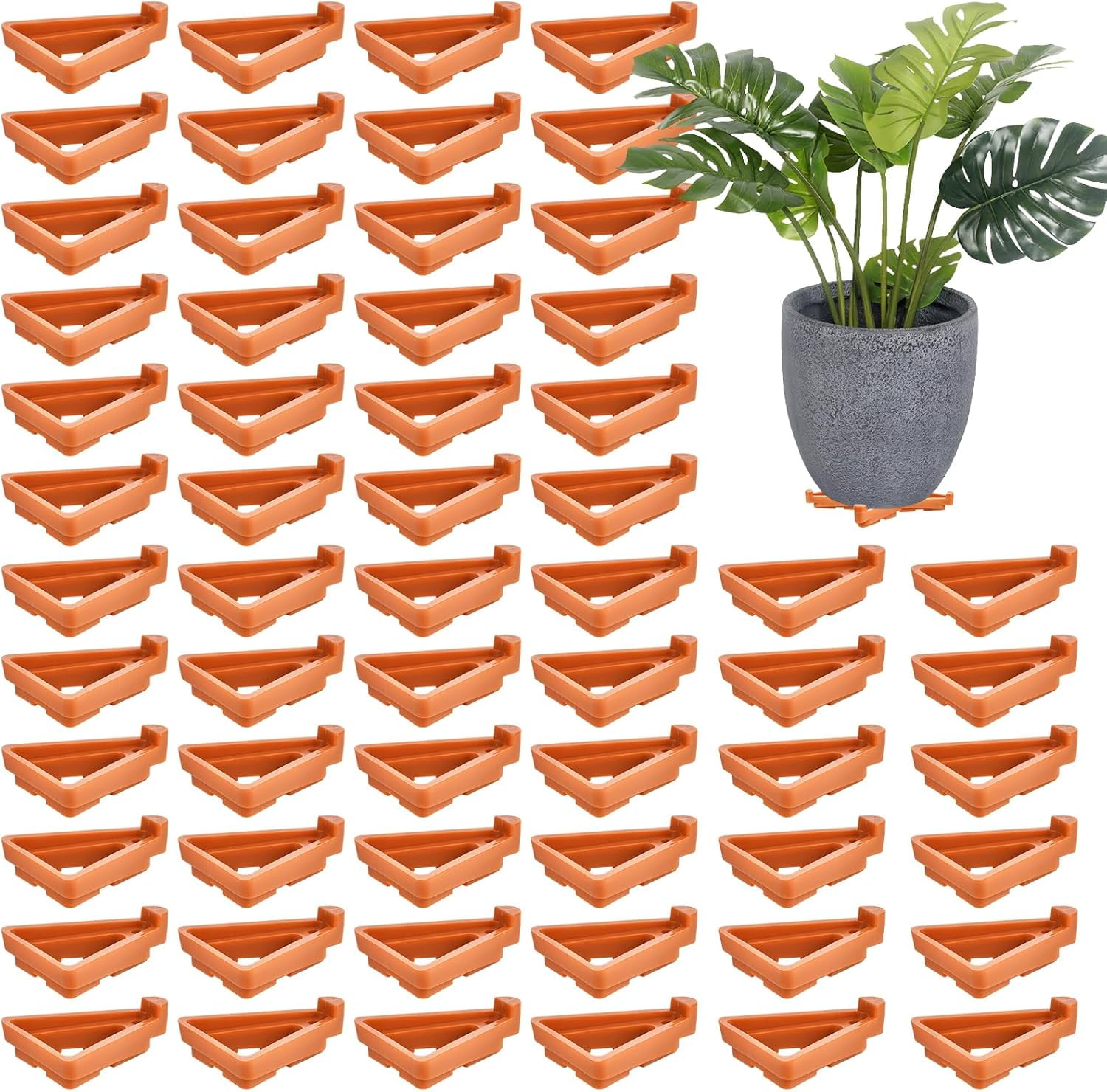 48Pcs Flower Plant Pot Feet, Triangle Plastic Pot Lifters Supports ...