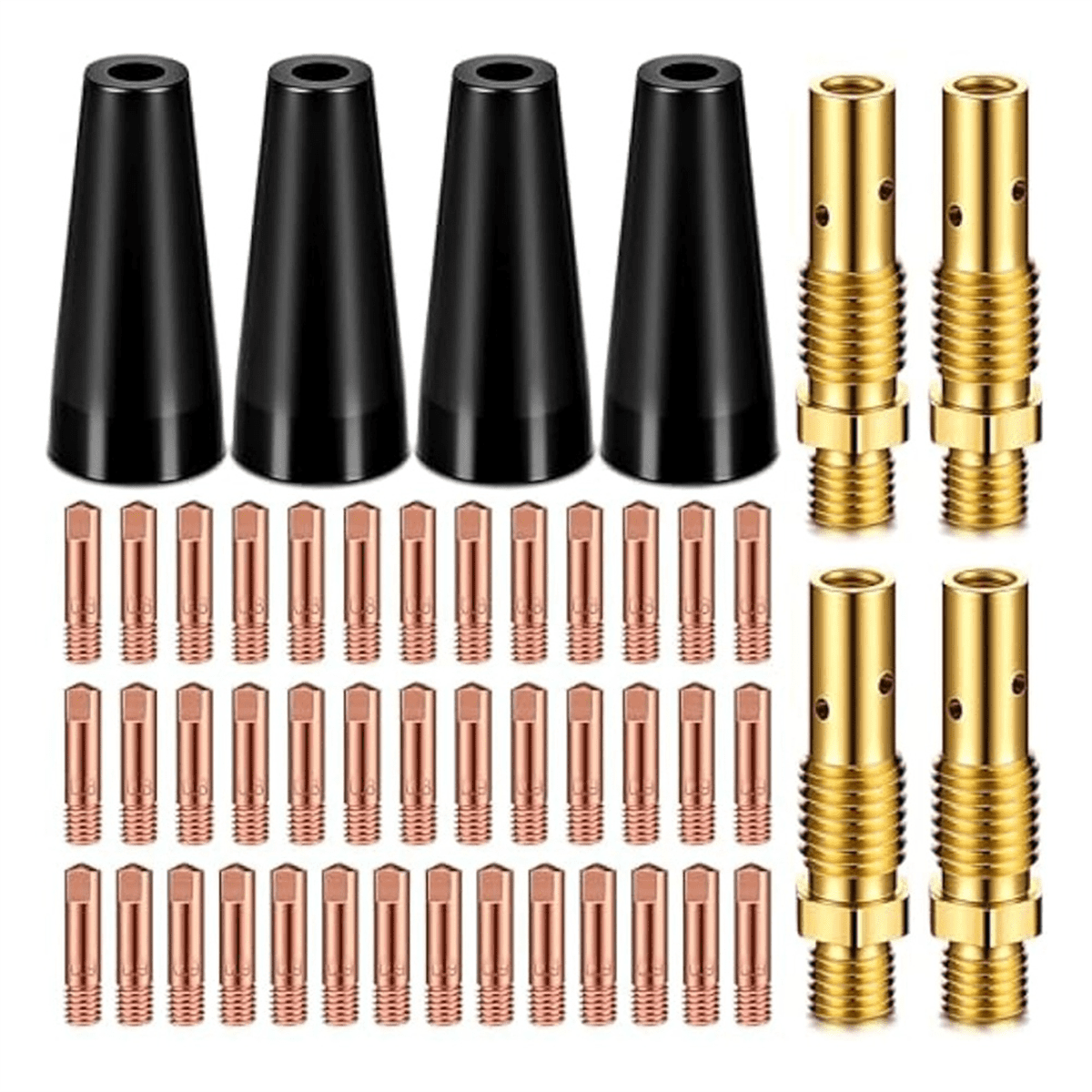 48Pcs Flux Core Gasless Nozzle Tips Kit KP1939-1 Flux Core Welder Mig ...