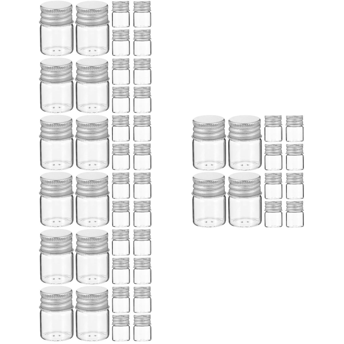 48Pcs Glass Storage Tank,Transparent Glass Storage Bottles Sealed Food ...